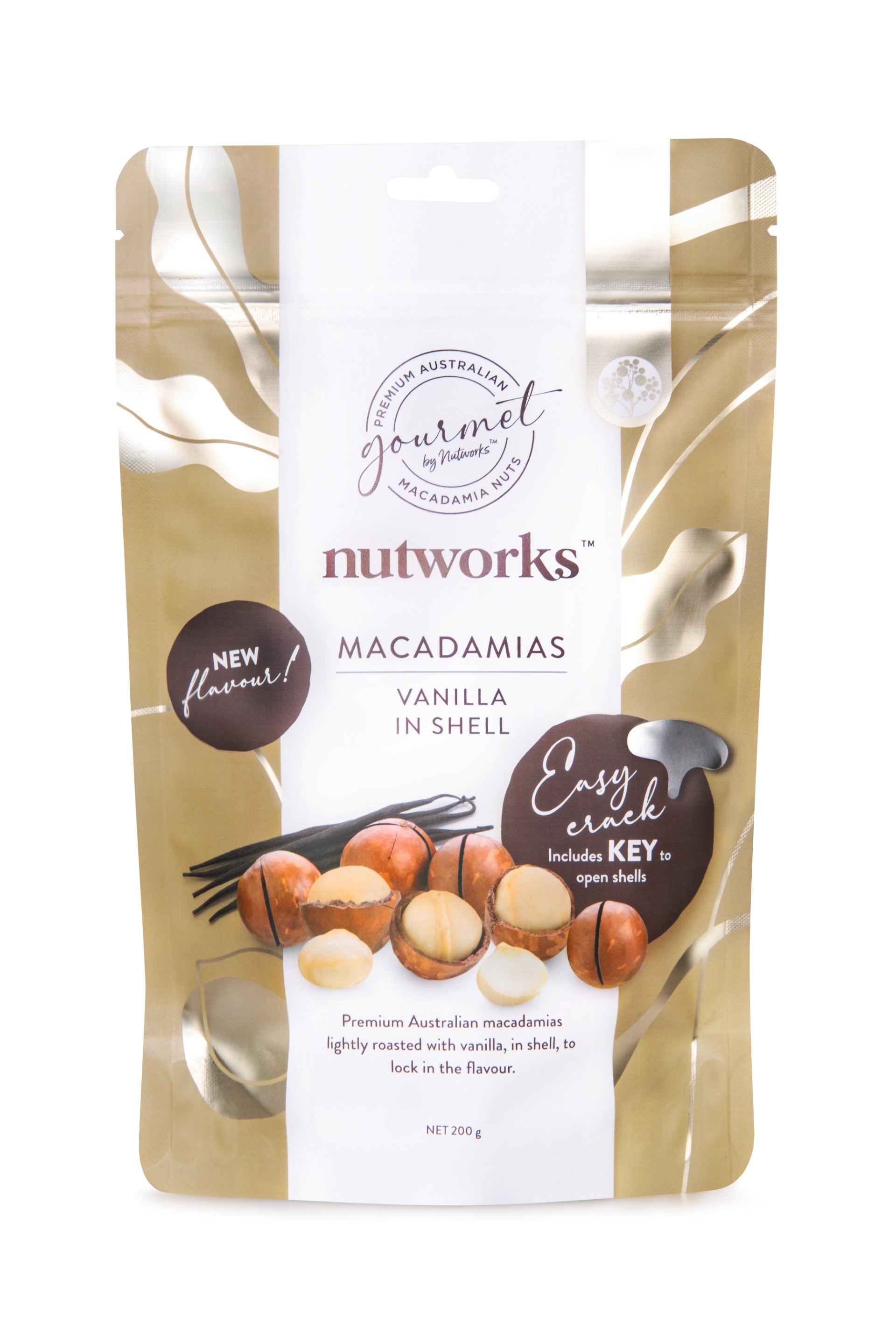 Easy Crack, Vanilla - Macadamia in Shell – Nutworks Australia